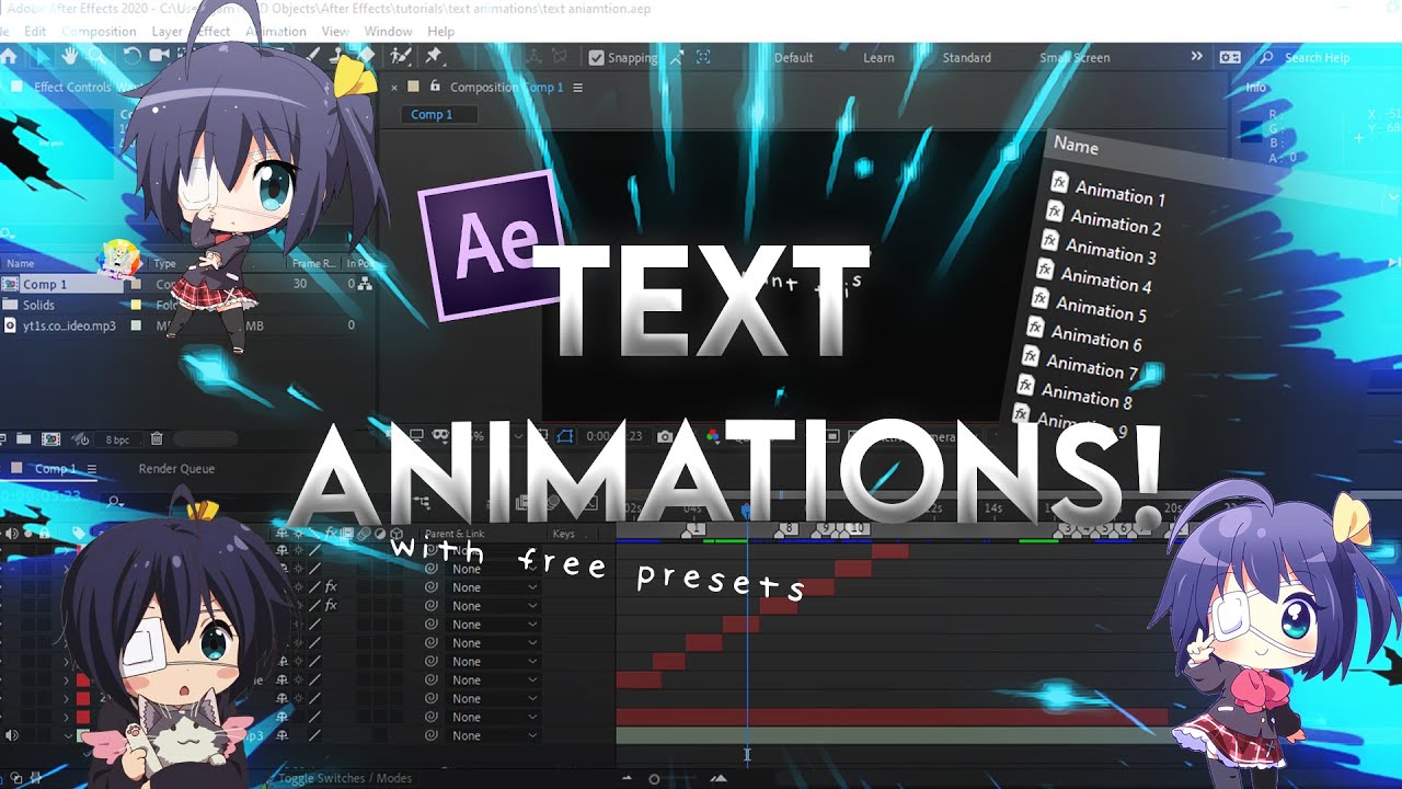 After Effects Text Animation Tutorial | Free Presets - YouTube