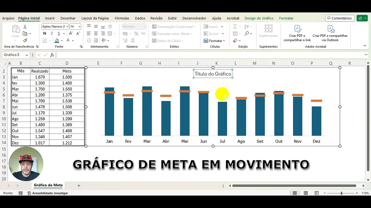 [EXCEL] COMO CRIAR GRÁFICO DE META EM MOVIMENTO - PASSO A PASSO ...