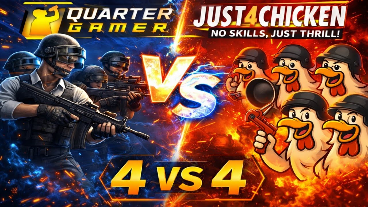 Quarter Gamer vs Just4Chicken | 4vs4 Intense Squad Battle #bgmi # ...