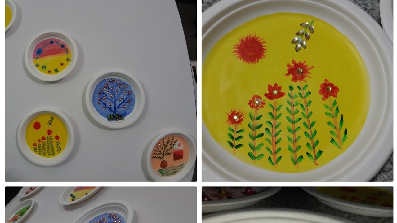 paper plate designs..wall decor - YouTube