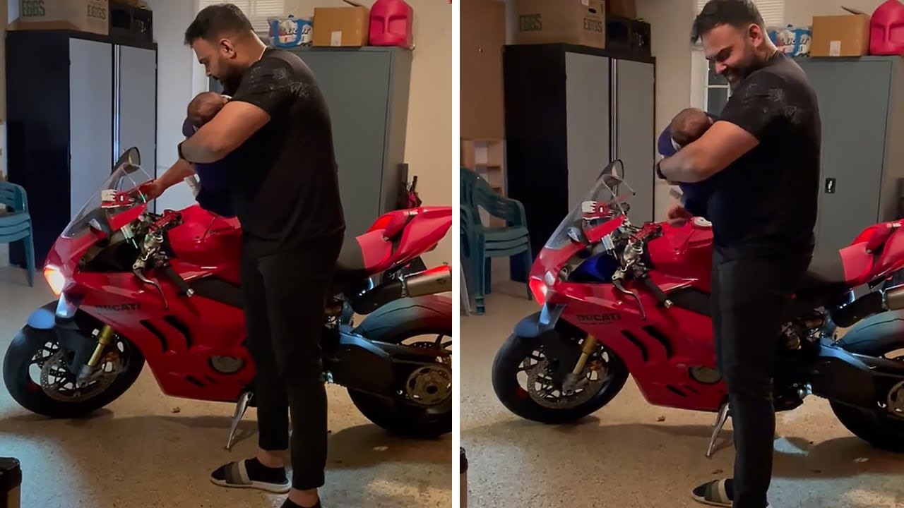 Future racing baby stops crying after sound of motorcycle - YouTube