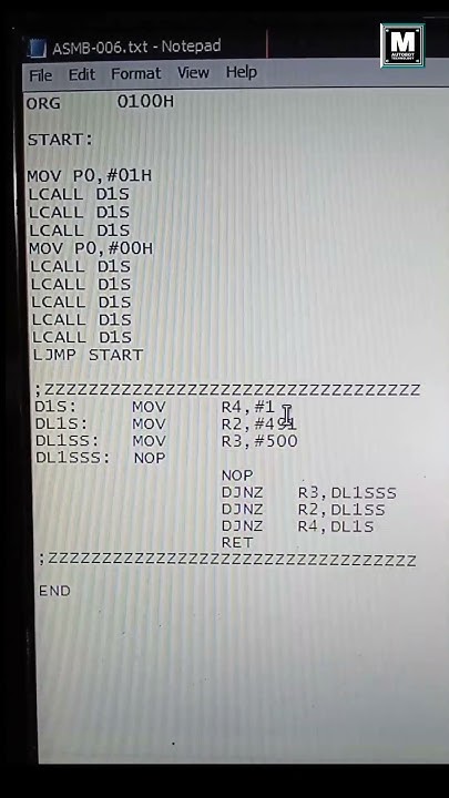 Ep.8/MCS-51 Assembly Coding/Tutorial/การลดค่าหน่วงเวลา(Decrease delay time) - YouTube