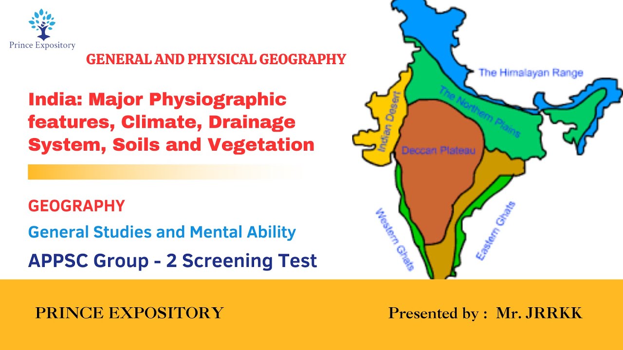 34. India: Major Physiographic features, Climate, Drainage System ...
