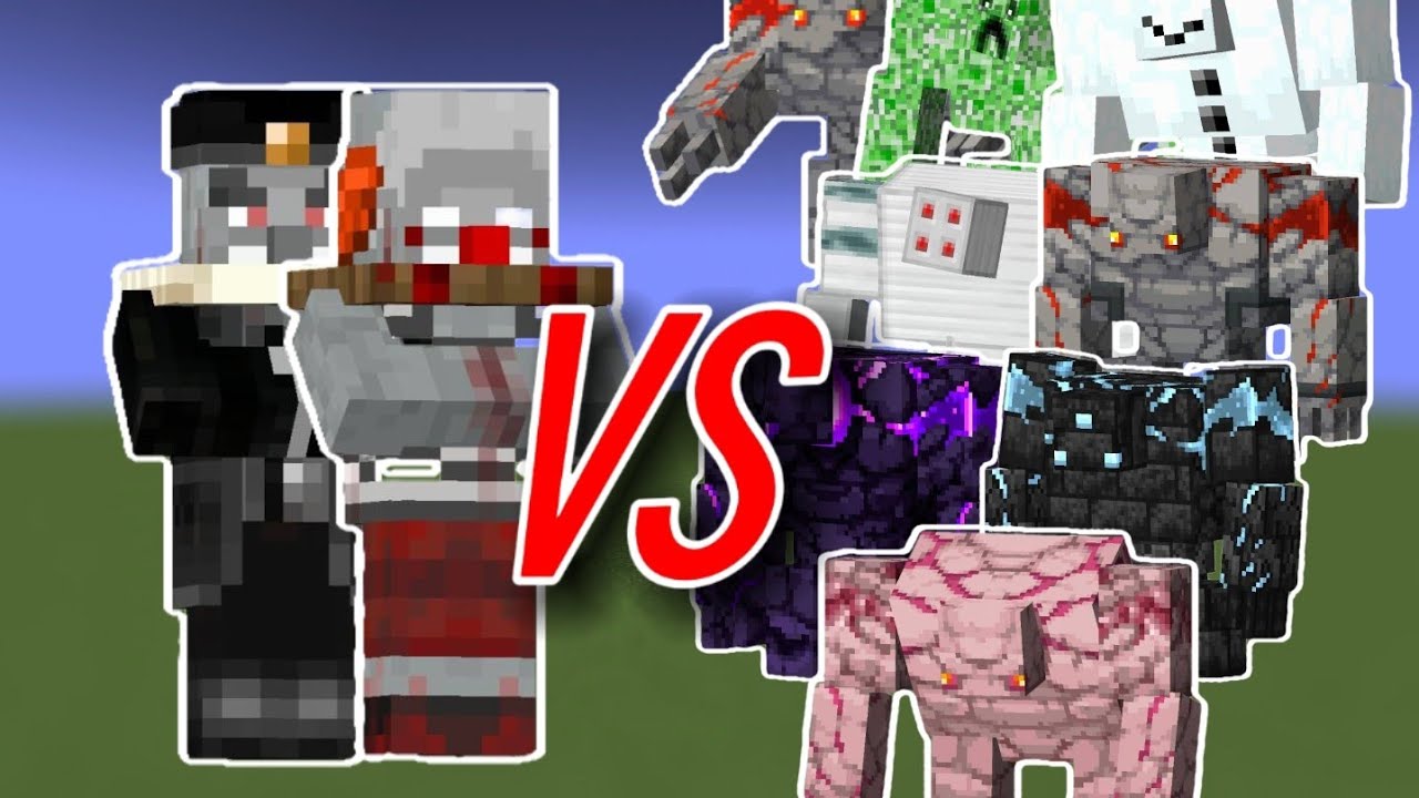 AX-Crazy VS Redstone Golem and its variants - YouTube