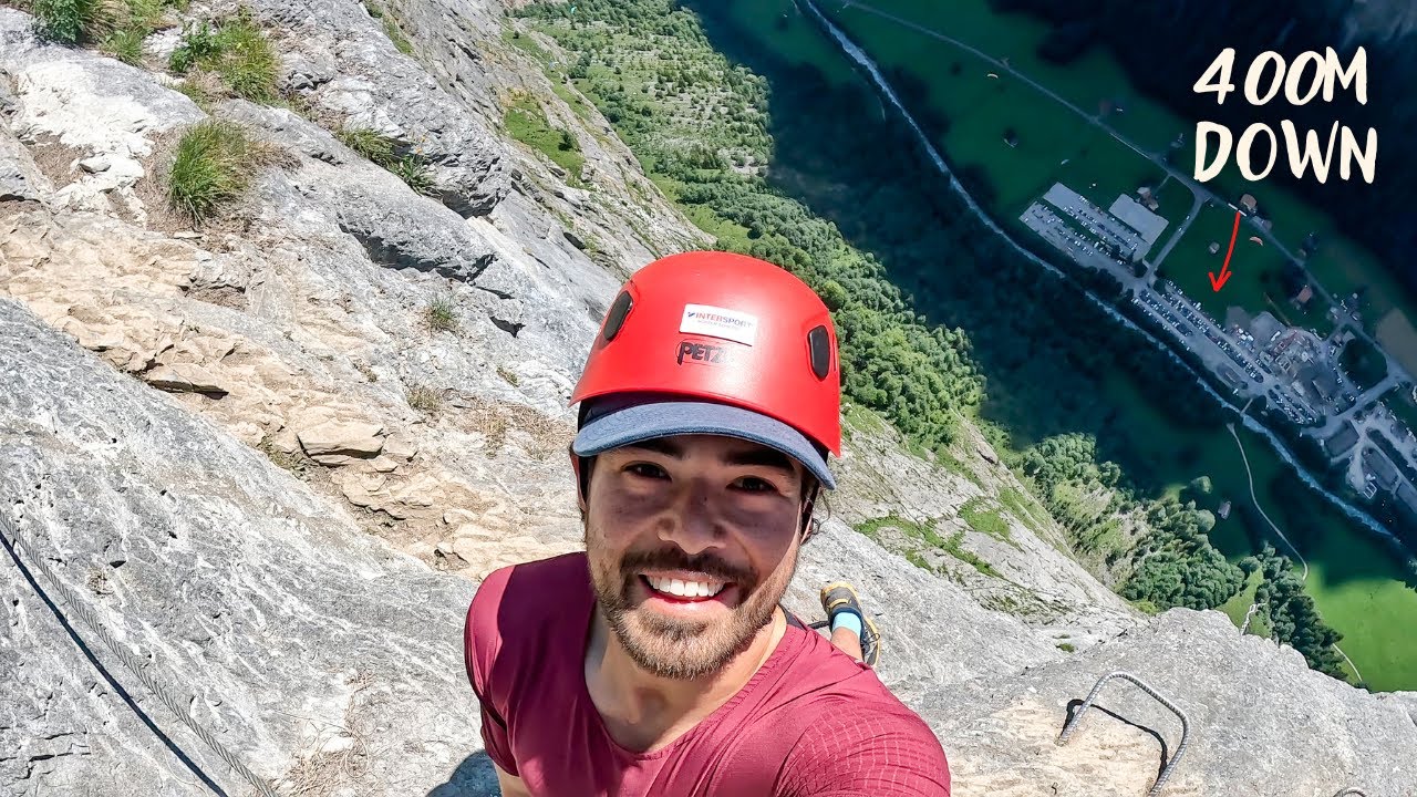 Cliff walking on the Via Ferrata in Lauterbrunnen, Switzerland - YouTube
