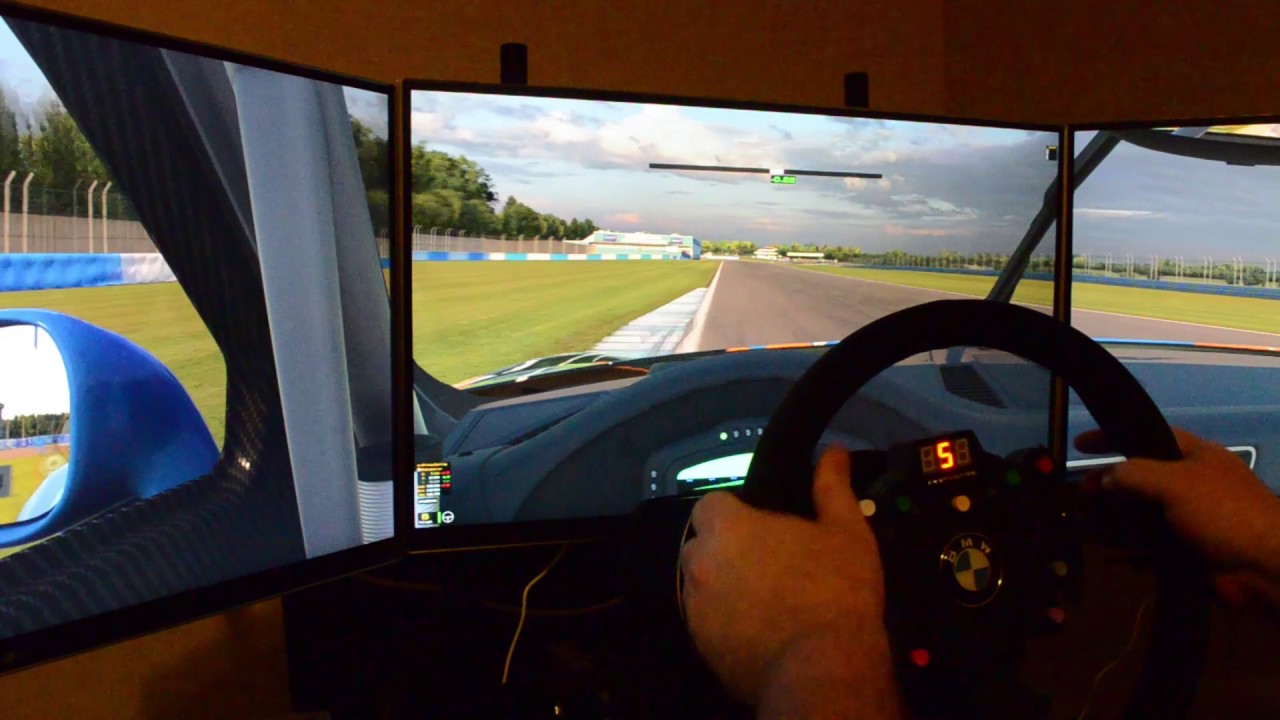 iRacing Tripple 4K Monitor Setup GTX 1070 Porsche Cup Car @ Donnington ...