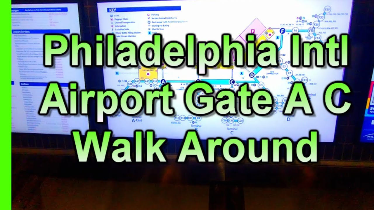 Philadelphia Intl Airport Gate A B C Walk, PHL Airport Walk - YouTube