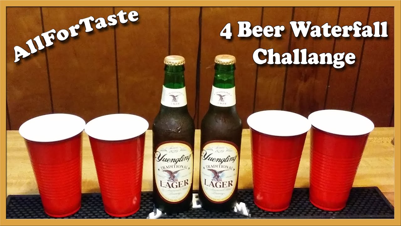 4 Beer Waterfall Challenge - YouTube