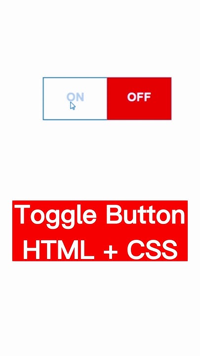 How To Make Toggle Button Using Html And Css Coding Html Css Js Button Youtube