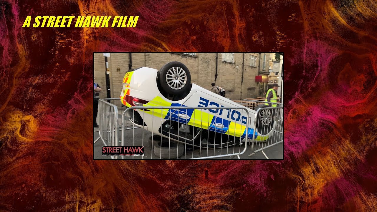 The flipped over police car from the Riot Women TV show - filmed at ...