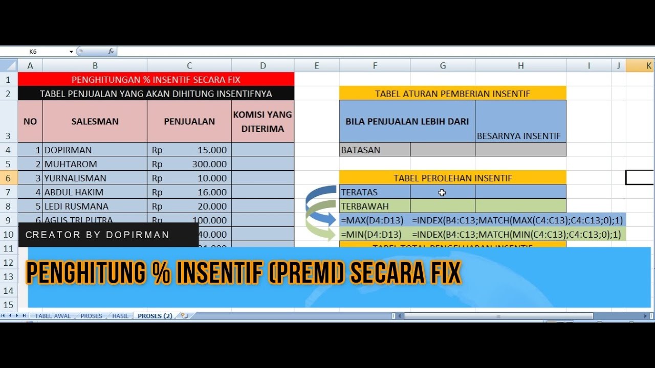 Cara menghitung besar insentif berdasarkan batasan nilai dan prosentase ...
