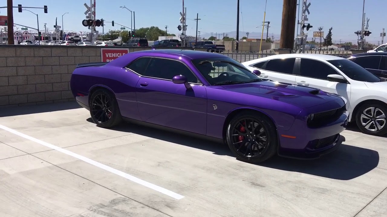 Plum Crazy Hellcat back on the road. - YouTube