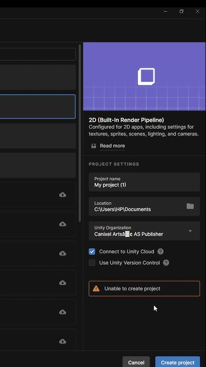 Fix Unable to create project on Unity #shorts #unity #unity3d #fix #unity3d #gamedev # ...