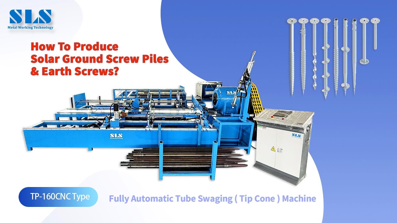 How To Produce Solar Ground Screw Piles & Earth Screws? TP-160CNC Tube ...