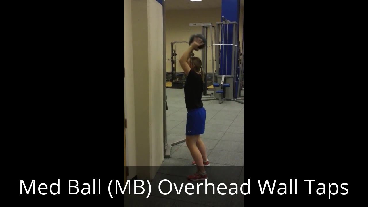 Med Ball (MB) Overhead Wall Taps - YouTube