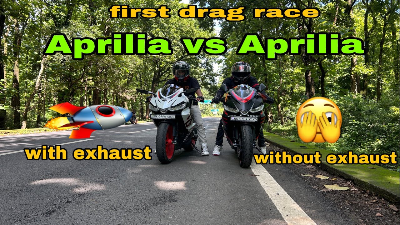 Frist drag race 🫣Aprilia vs Aprilia ! With exhaust vs without esxhaust ...