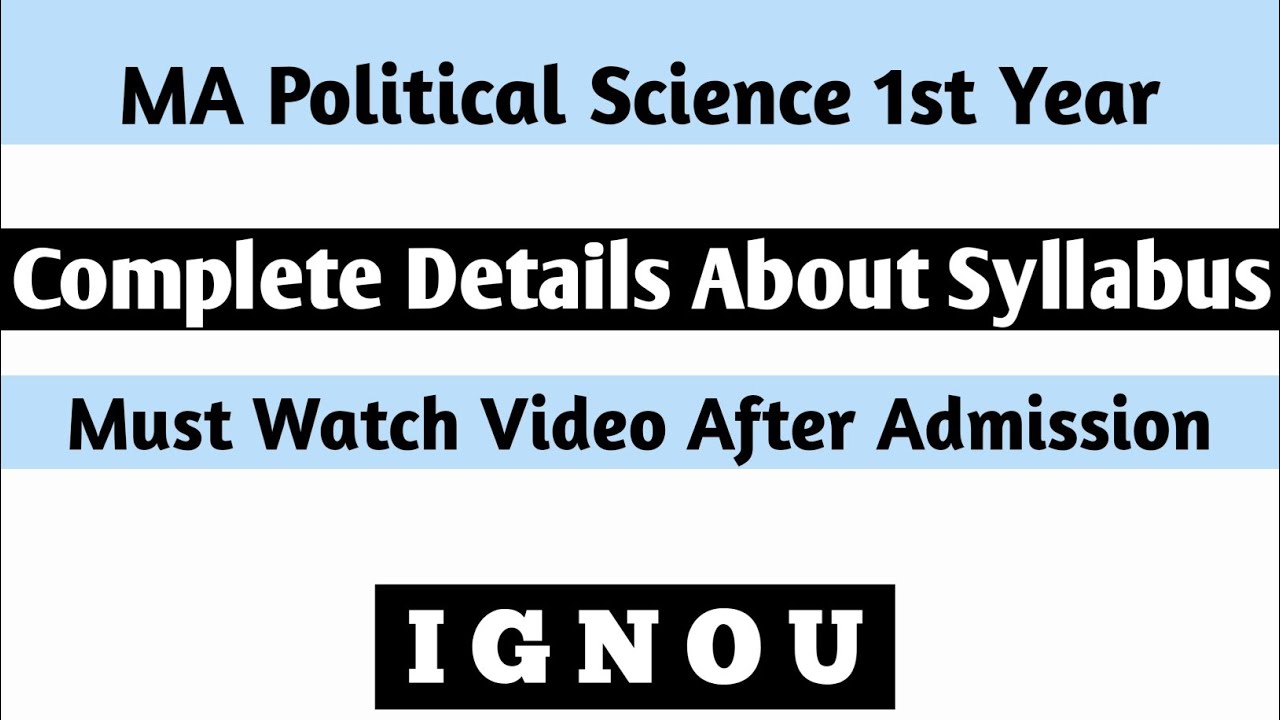 Ignou MA Political Science Syllabus 1st Year July 2024 And January ignou-ma-political-science-syllabus-1st-year-july-2024-and-january