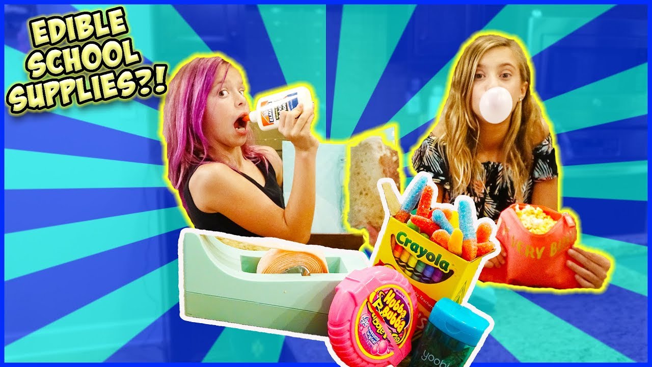YUMMY EDIBLE SCHOOL SUPPLIES!! *HACK* SNEAKING FOOD INTO CLASS | CRAZY ...