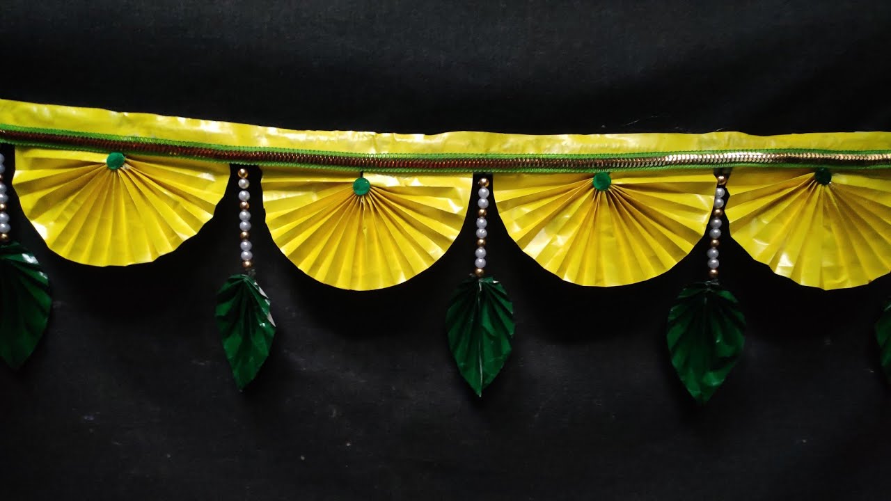 DIY Paper Toran /bandhanwar making at home || Diwali home decor crafts ...