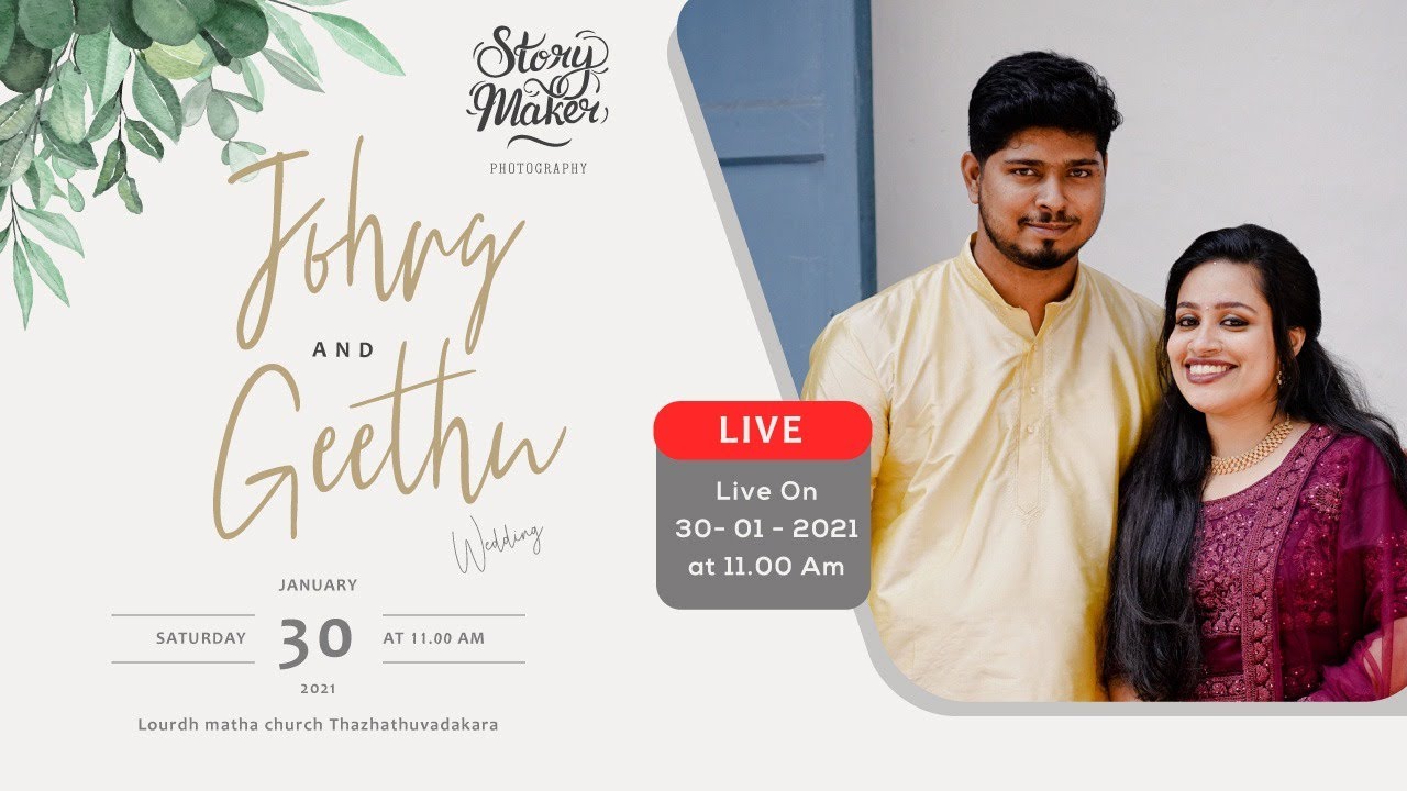 Johny & Geethu Wedding Day Live Streaming 30-01-2021 - YouTube
