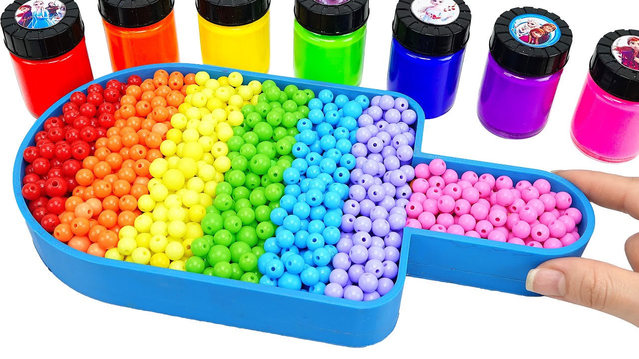 How to Make Rainbow Ice Cream Bathtub with Mixing Beads Cutting ASMR ...