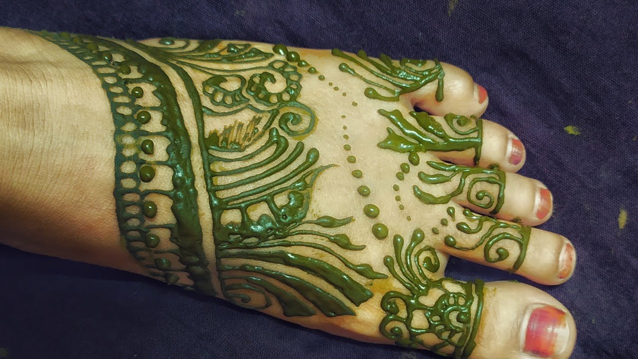 Beautiful leg mehandi design easy and full mehandi design - YouTube