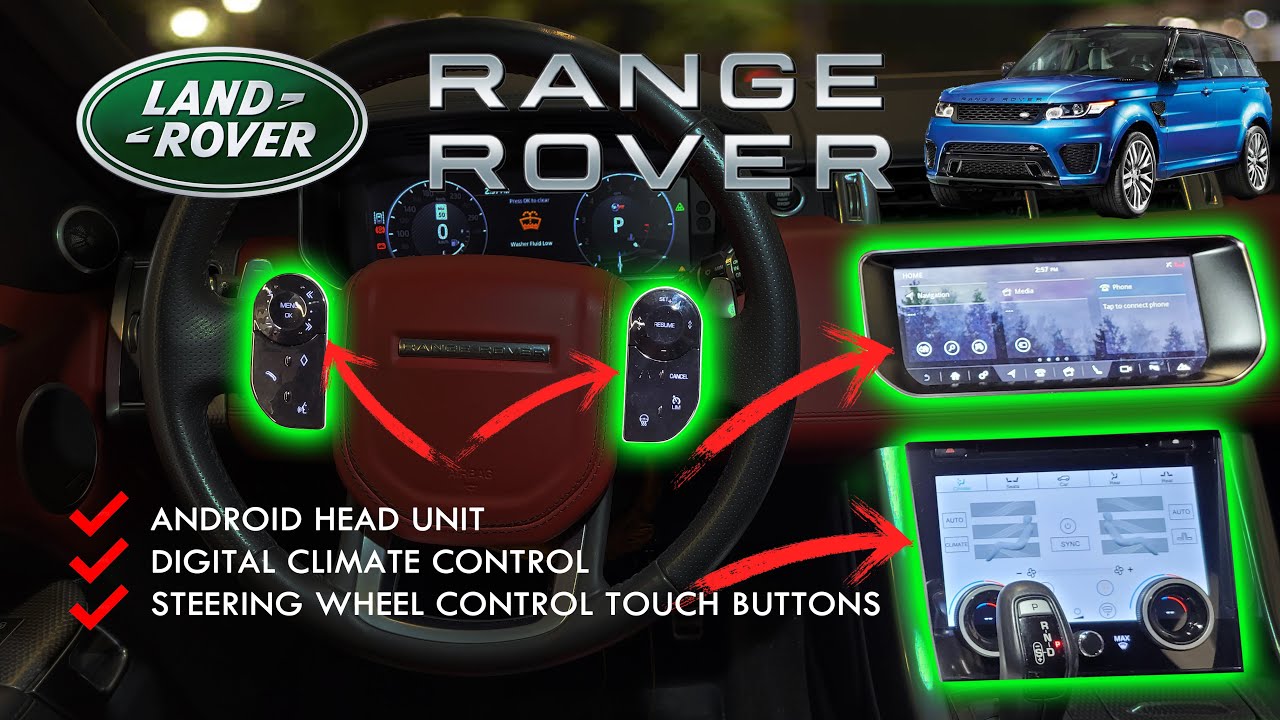 RANGE ROVER SPORT Android Screen Digital Climate Control Steering Wheel ...