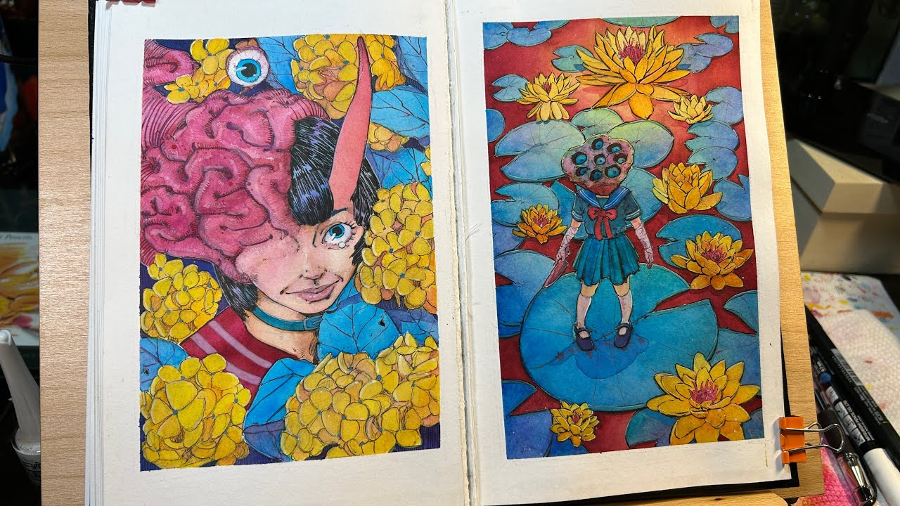 Horror Artist Mixed Media Sketchbook Tour | Stillman & Birn Beta Series ...