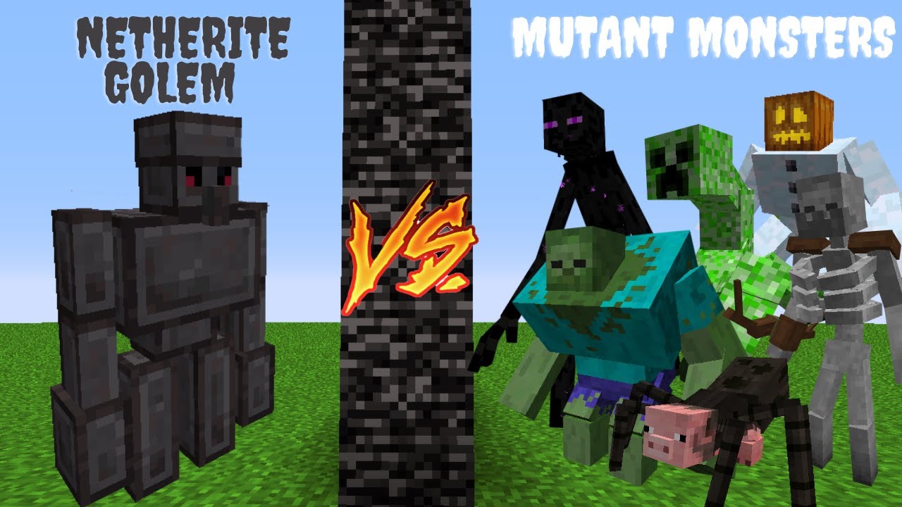 Netherite Golem VS Mutant Monsters / Minecraft Mob Battle - YouTube