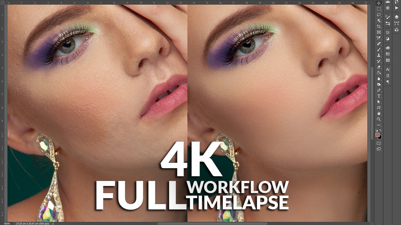 High End Beauty Retouch with FS and D&B - Speed Photoshop 4K ...