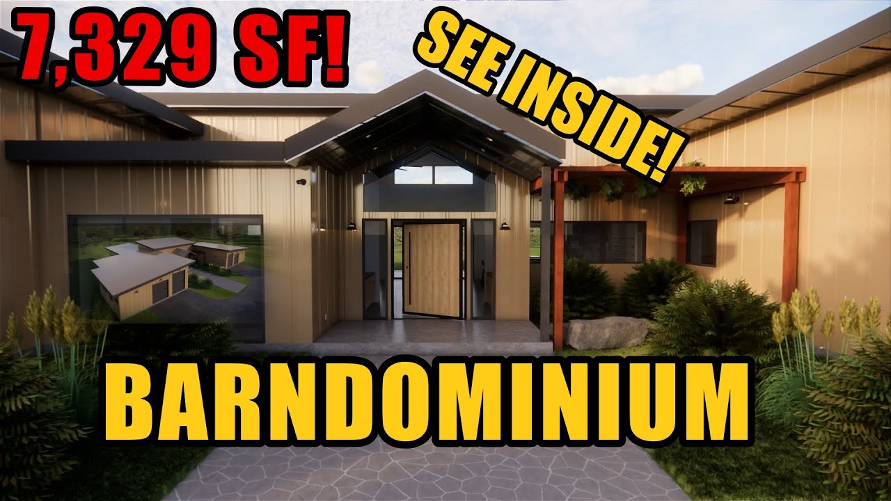 GIANT BARNDOMINIUM 7,329 SF! Render Walkthrough - YouTube