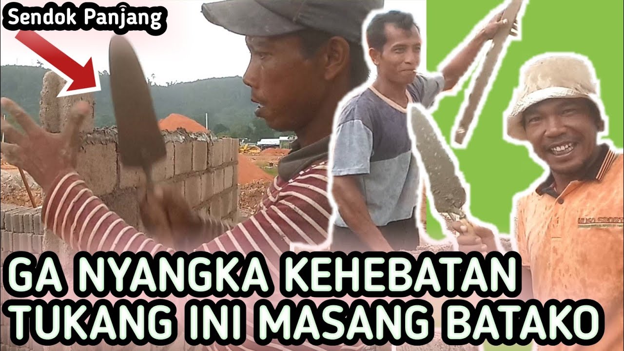 Skill Tukang yang Super Kreatif//Memasang batako dengan sendok panjang ...