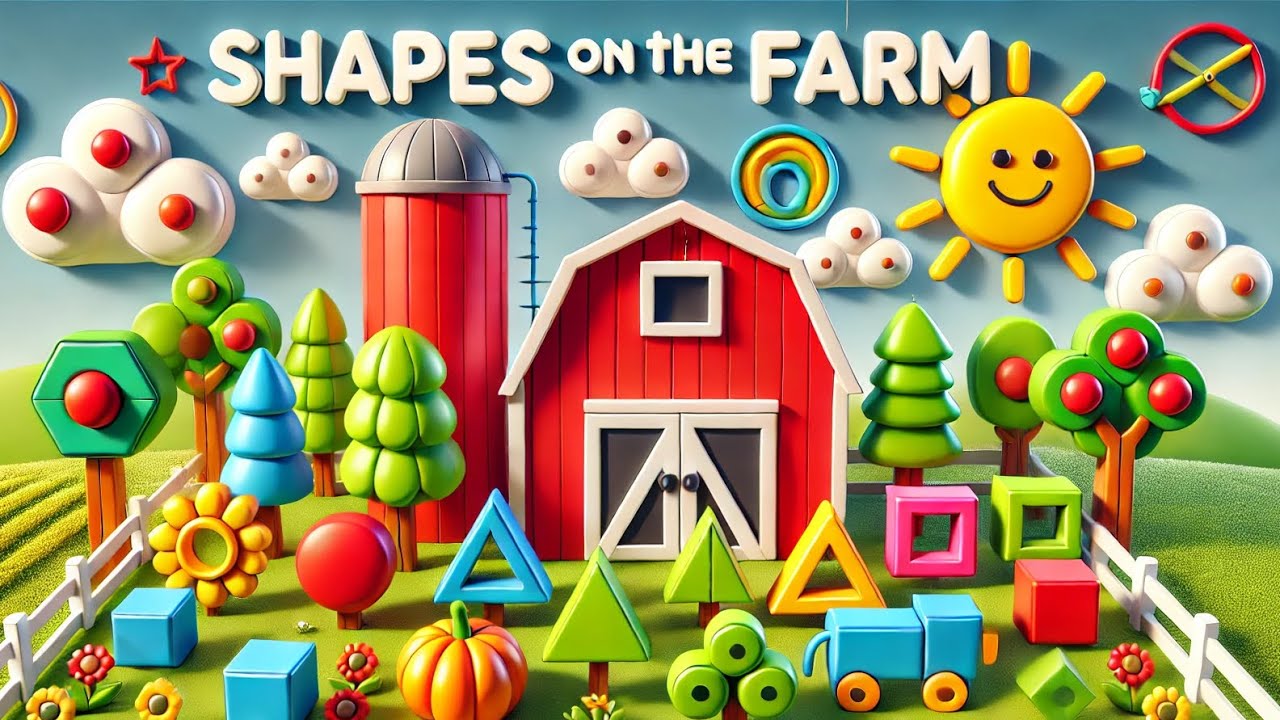 Shapes and Colours on the Farm /Farmyard Shapes & Colours Fun! /# ...