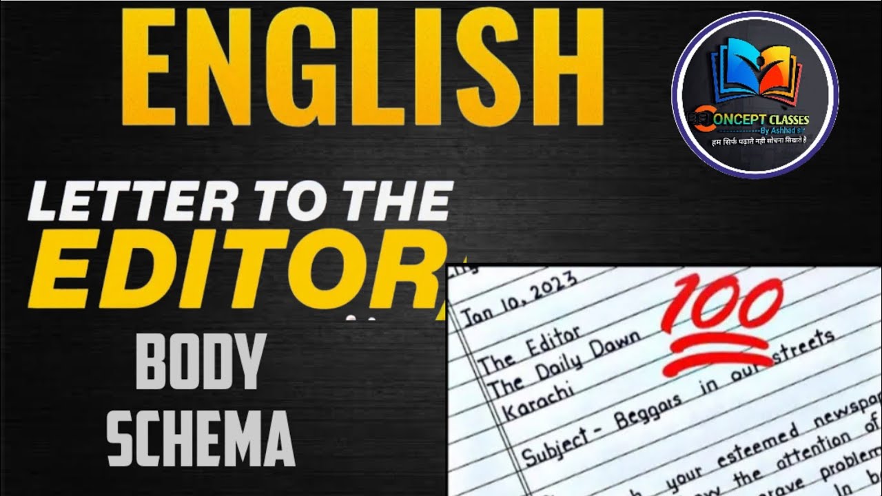 Letter to editor | Body Schema | English | letter writing #video # ...