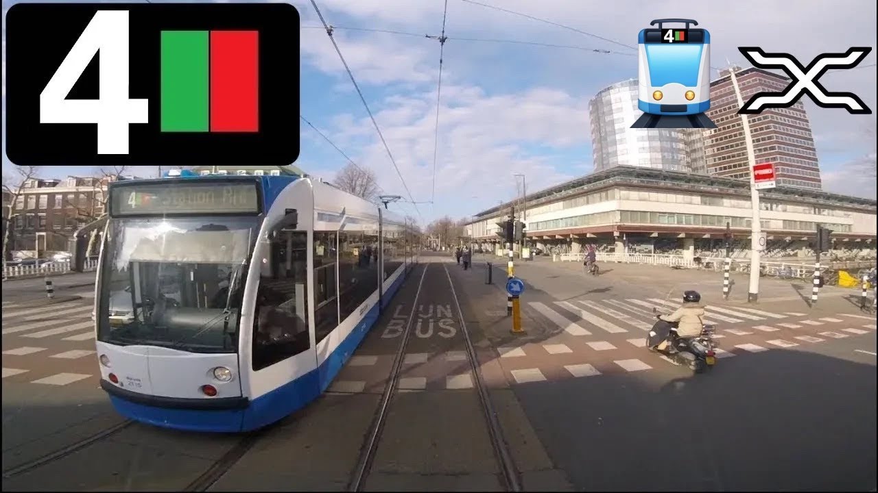 🚊 GVB Amsterdam Tramlijn 4 Cabinerit Station RAI - Centraal Station ...