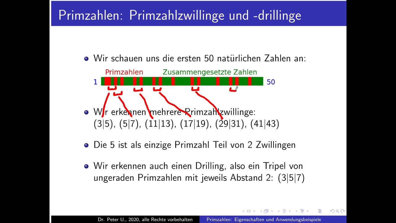 Primzahlen, Folge 5: Primzahlzwillinge und -drillinge - YouTube