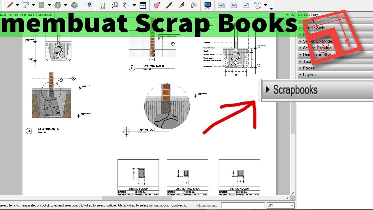 cara membuat scrap book sketchup layout - YouTube