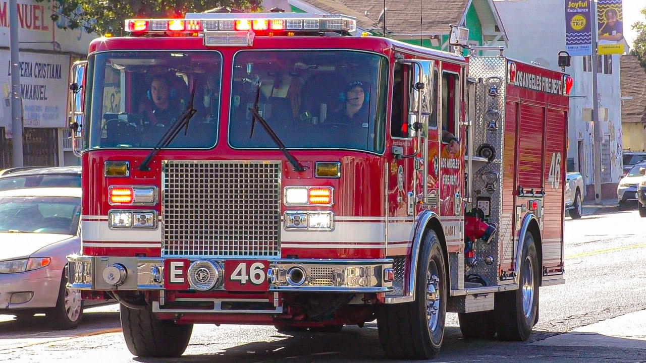 LAFD Engine 46 Responding - YouTube