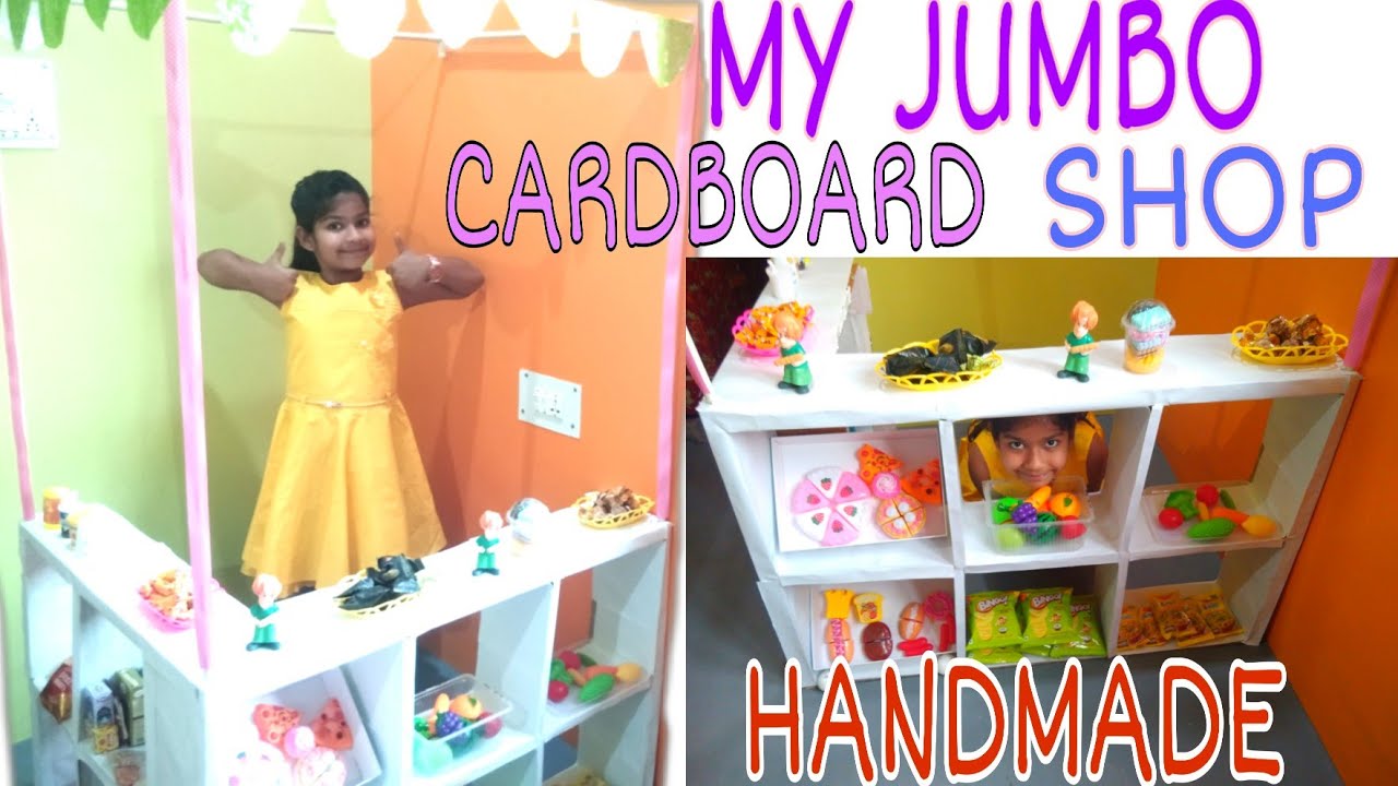 Easy making big cardboard shop || Kids shop making cardboard ...