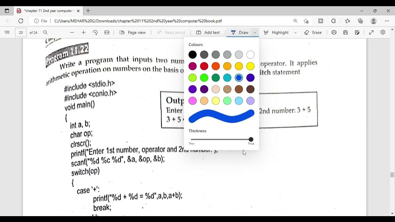 C Program (switch) |Easiest way to Understand C Programming | Program 11.22 Chapter 11 Lecture ...