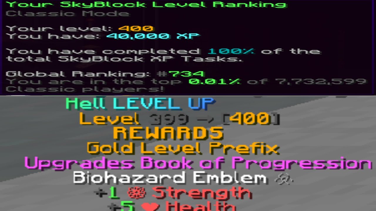 level 400 achieved [hypixel skyblock] - YouTube