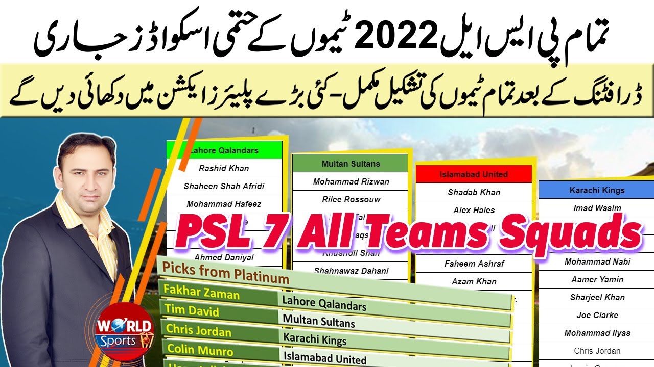 PSL 2022 all teams squad list | All PSL 7 teams final squads after PSL ...