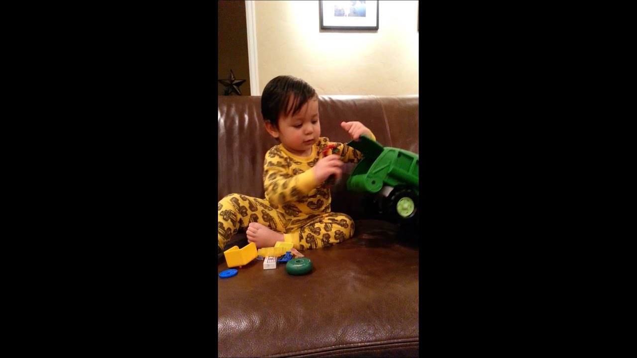 Sam 22 months Recycle truck - YouTube
