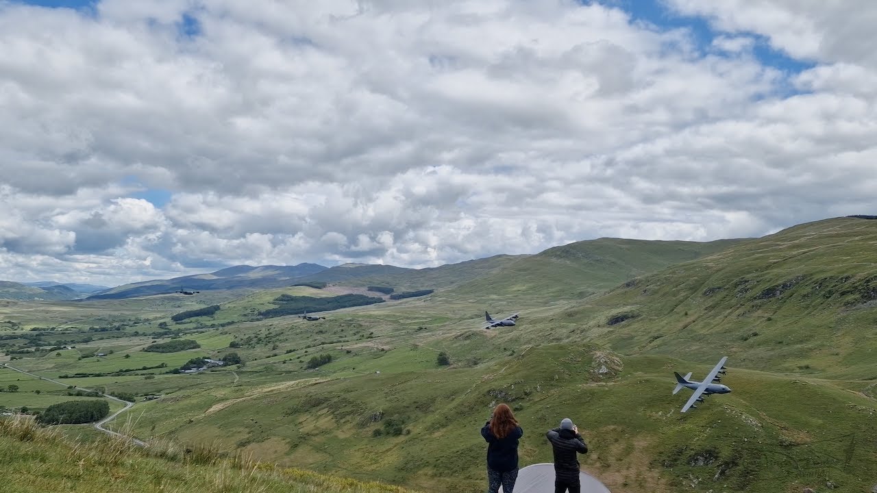 Unforgettable Day in the Mach Loop Wales: 4 USAF MC 130 - YouTube