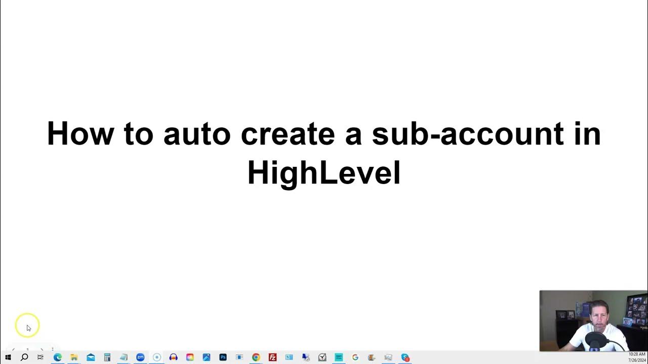 How to auto create a sub account go HighLevel saas - YouTube