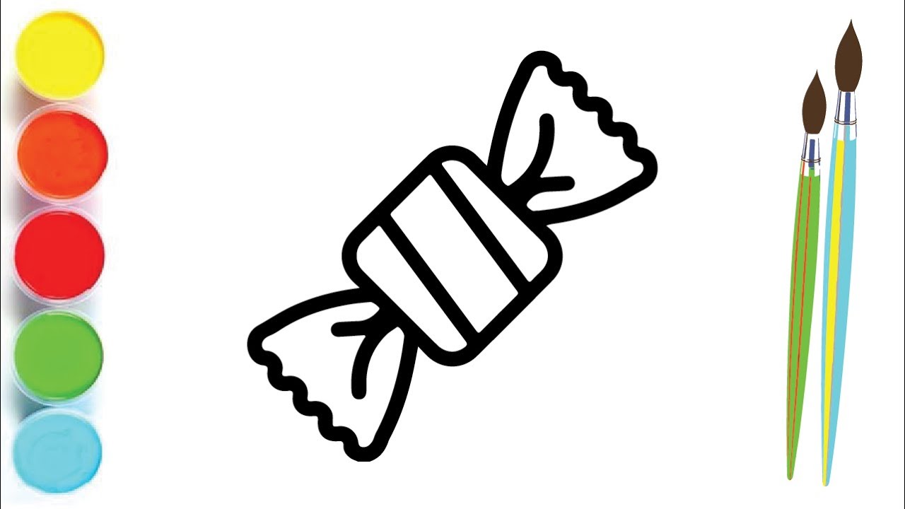 How to Draw Toffee for Kids and Toddlers | Toffee Drawing, Coloring ...