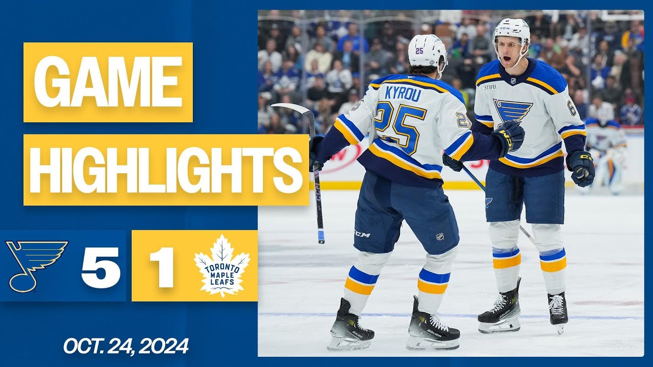 Game Highlights: Blues 5, Maple Leafs 1 - YouTube