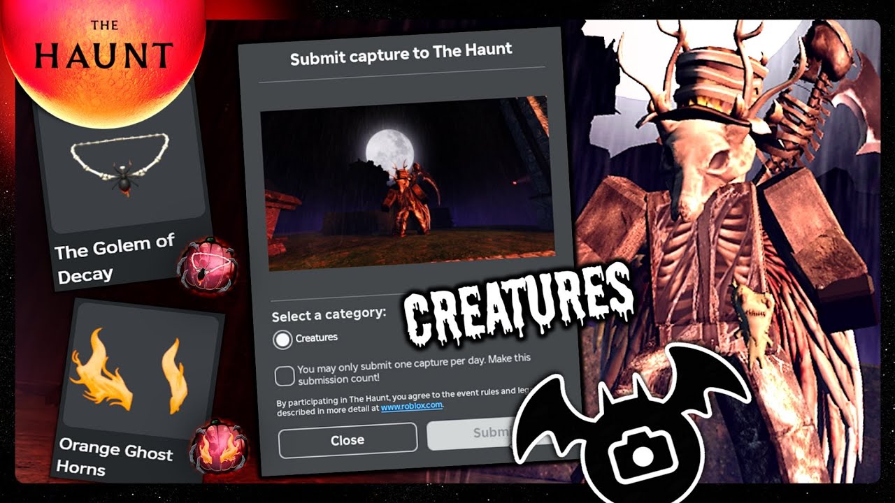 TAKE YOUR FIRST COSTUME SCREENSHOT! GET ORANGE GHOST HORNS & THE GOLEM ...