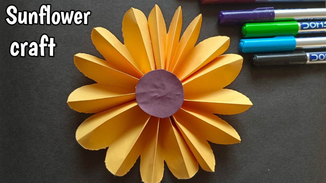 How to make paper Sunflower | Paper sunflower Making Tutorial | DIY ...