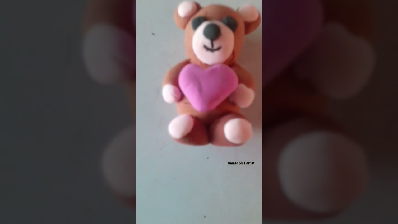 Make Teddy Bear From Air Dry Clay | Super Clay #shorts #aritist ...